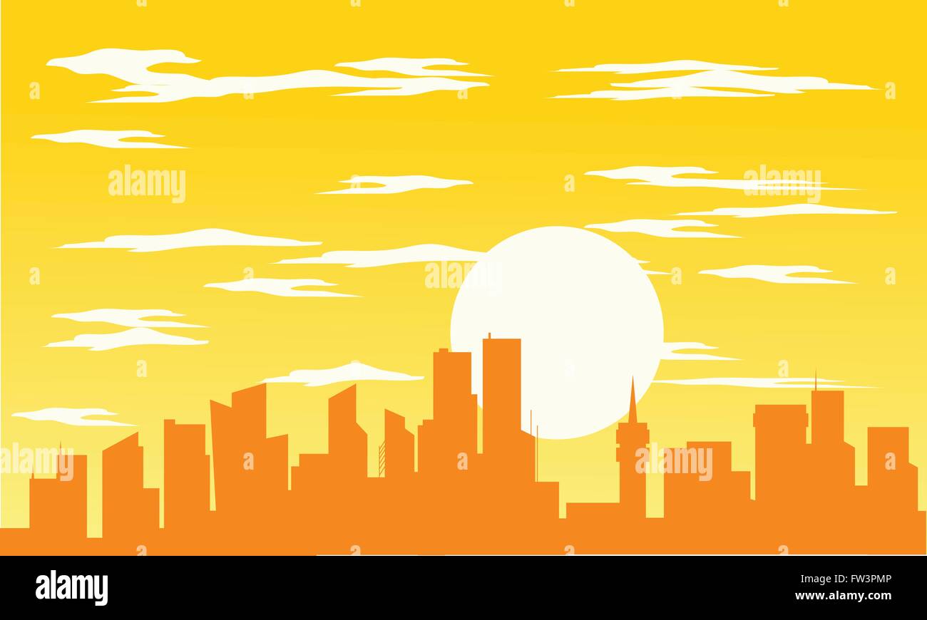 Buildings dawn city skyline Stock Vector Images - Alamy