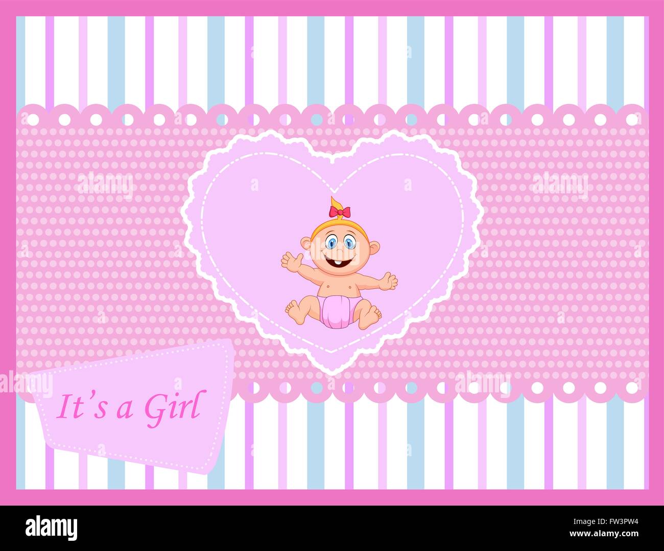 Cute cartoon baby girl card Stock Vector Image & Art - Alamy
