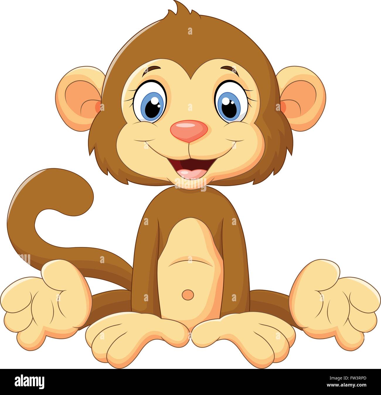 Cartoon cute monkey sitting Stock Vector Image & Art - Alamy