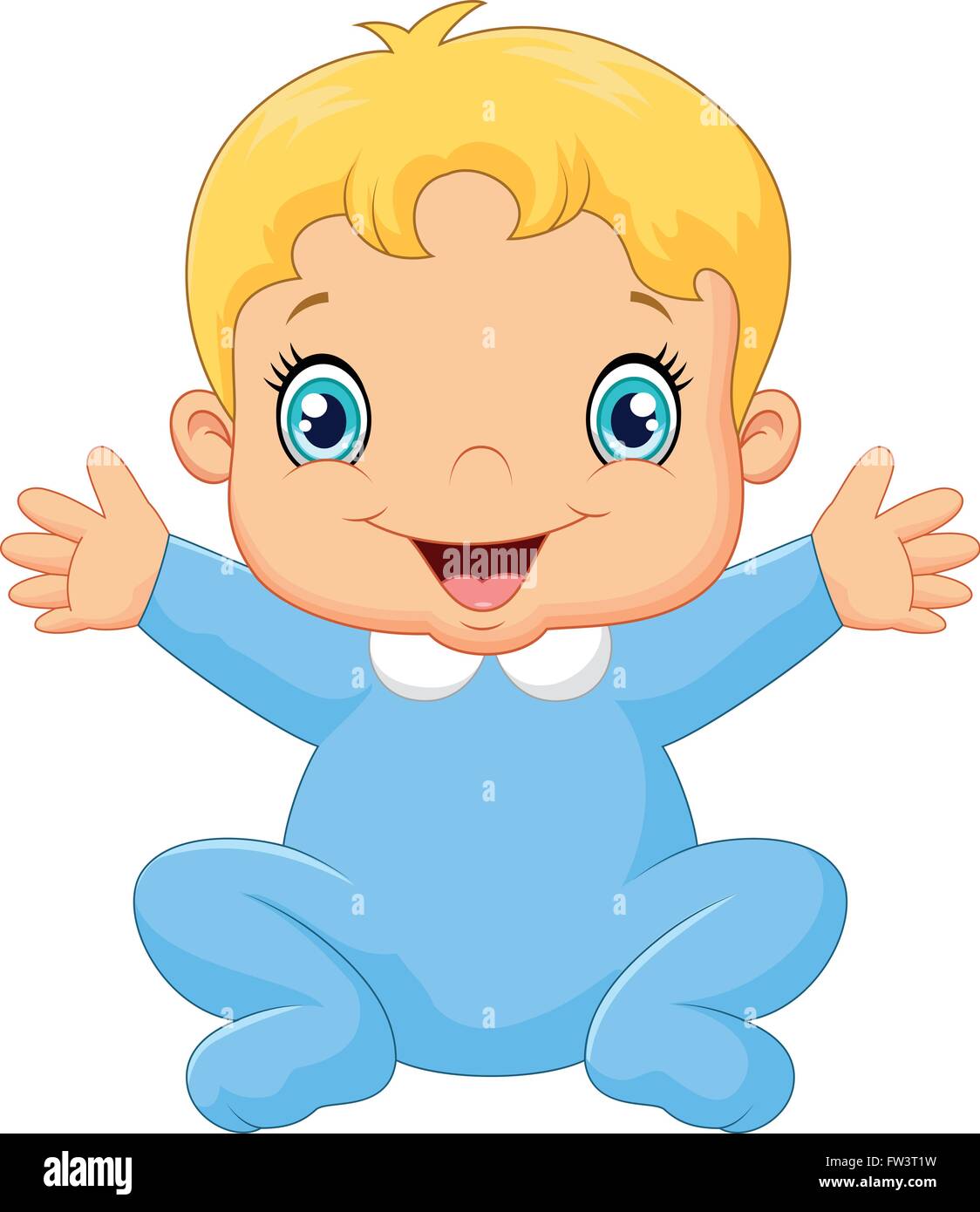 Cartoon happy baby boy Stock Vector Image & Art - Alamy