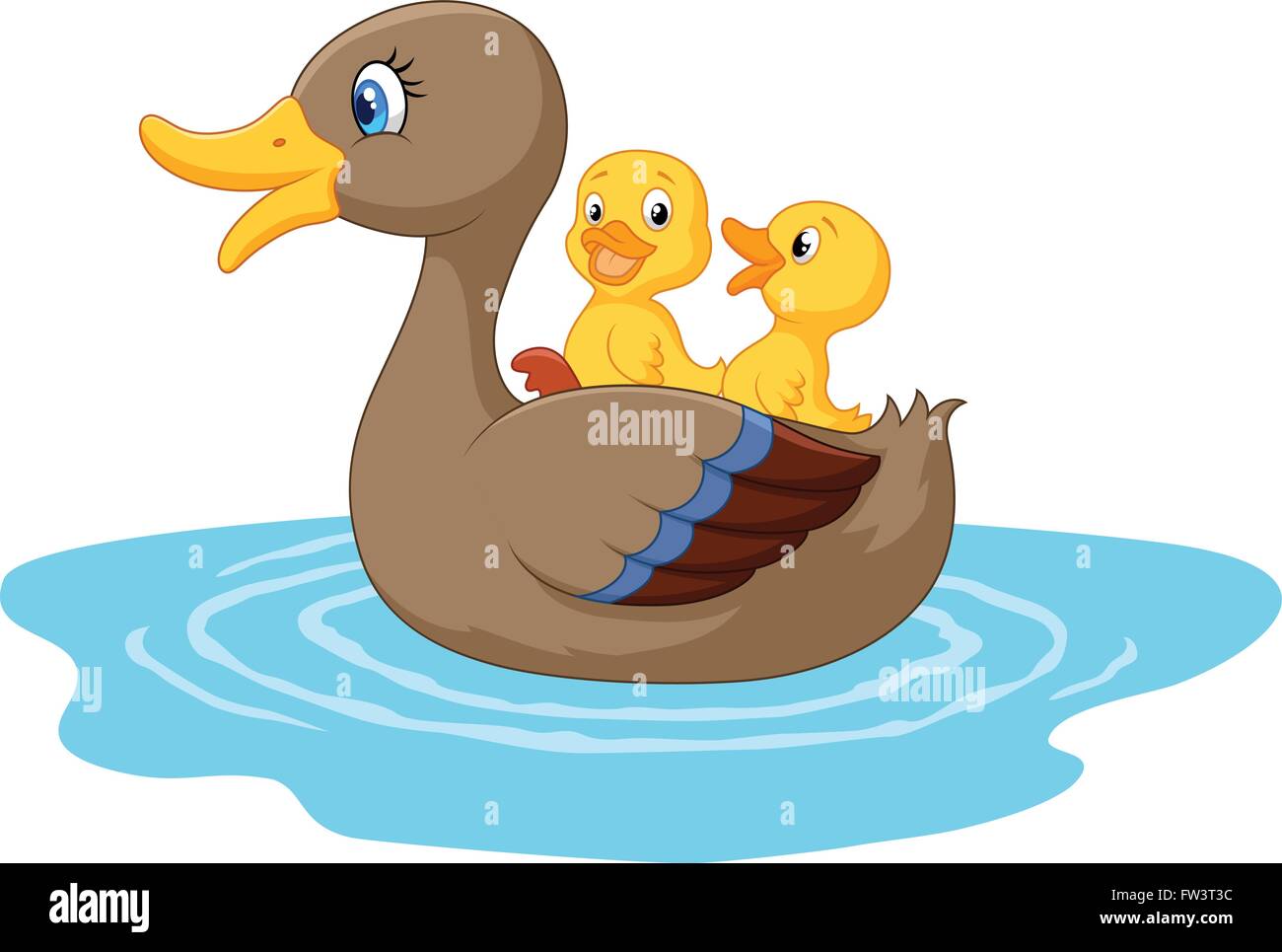 Cartoon ducks on the pond Stock Vector Image & Art - Alamy