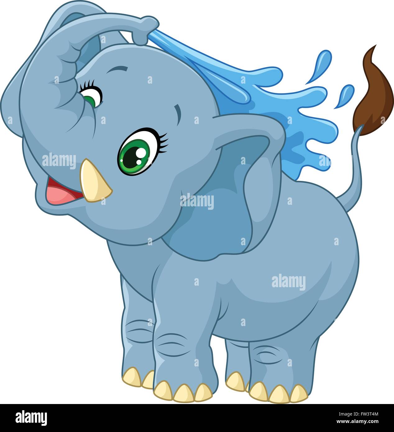 Cartoon elephant spraying water Stock Vector Image & Art - Alamy