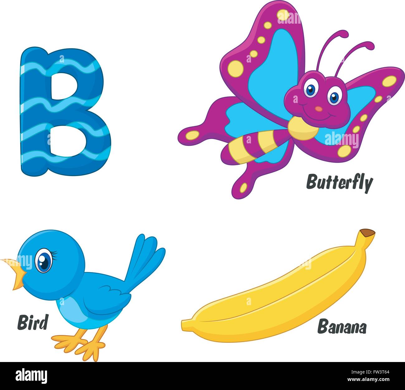 Illustrator of B alphabet Stock Vector Image & Art - Alamy