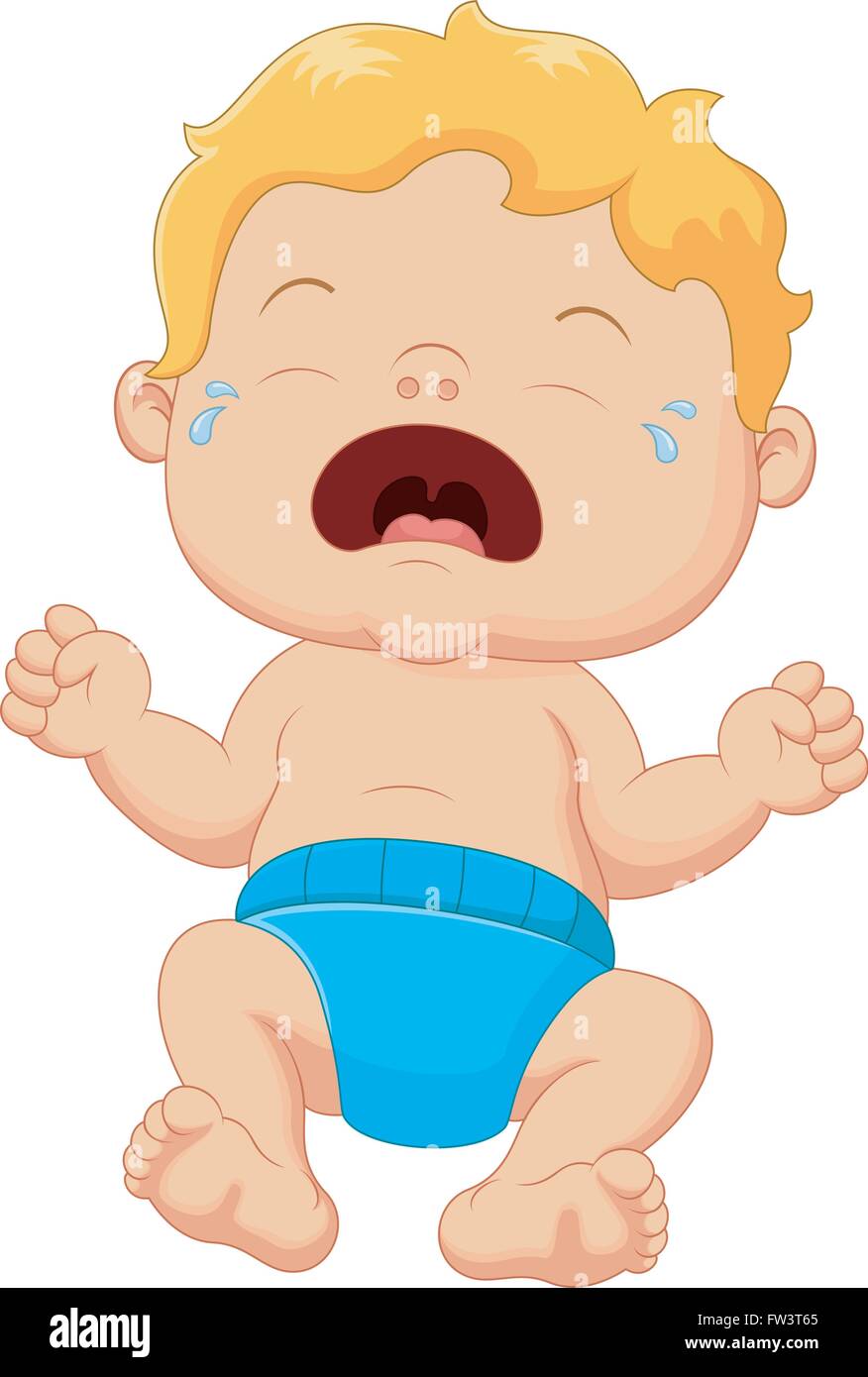 Cartoon little baby crying Stock Vector Image & Art - Alamy