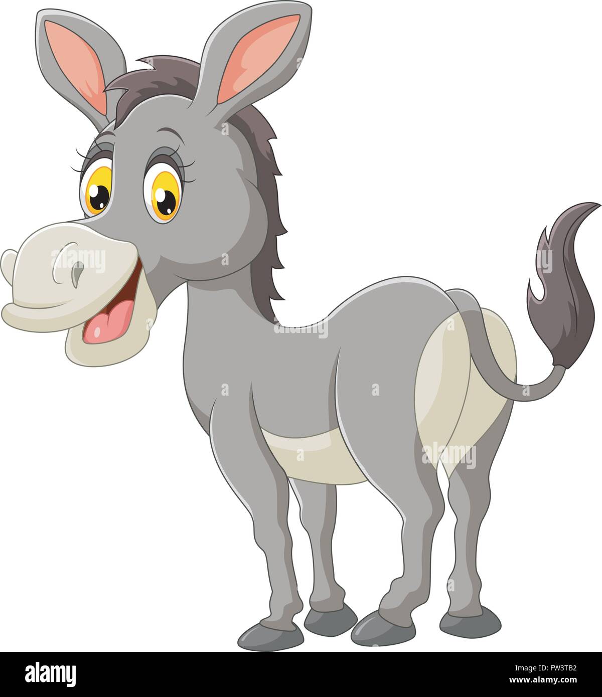 Cartoon donkey happy Stock Vector Image & Art - Alamy