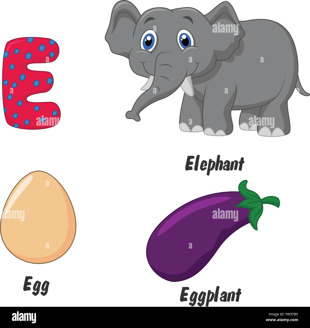 Illustrator of E alphabet Stock Vector Image & Art - Alamy