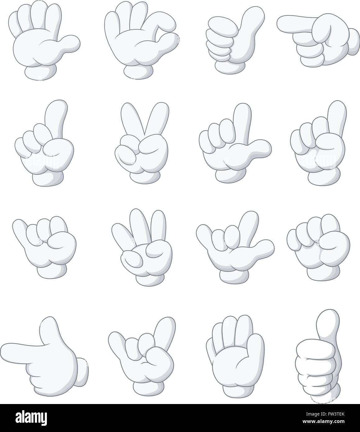 Cartoon collection of hand shape Stock Vector Image & Art - Alamy
