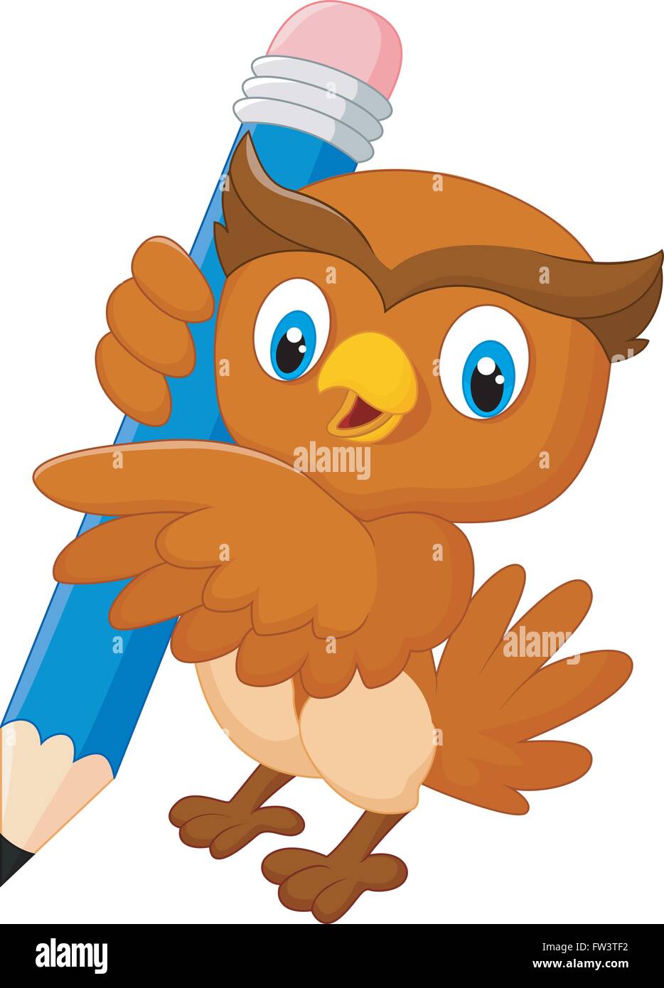 A cartoon of a cute blue pencil with eraser Stock Vector Images - Alamy