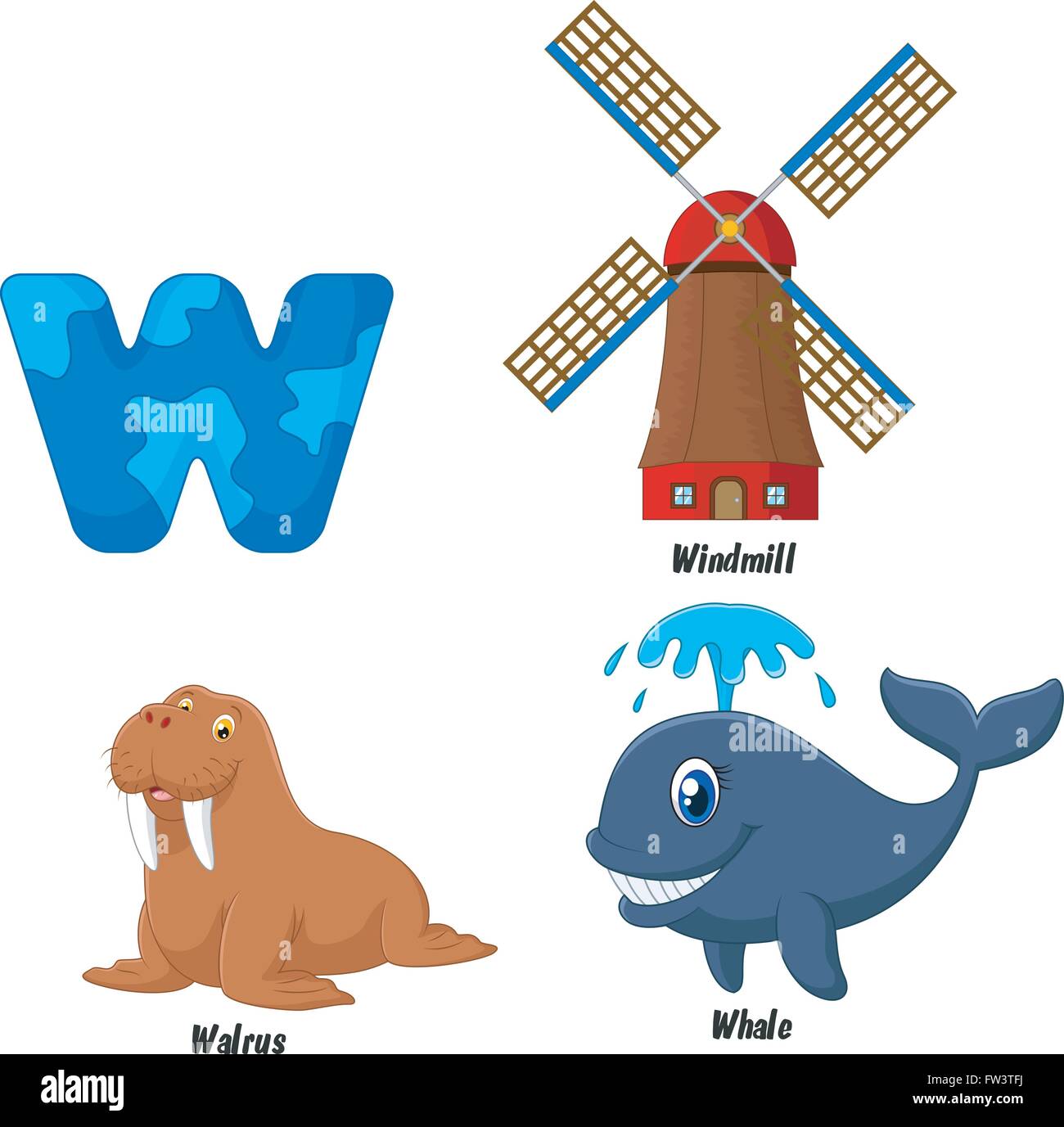 Illustration of W alphabet Stock Vector Image & Art - Alamy