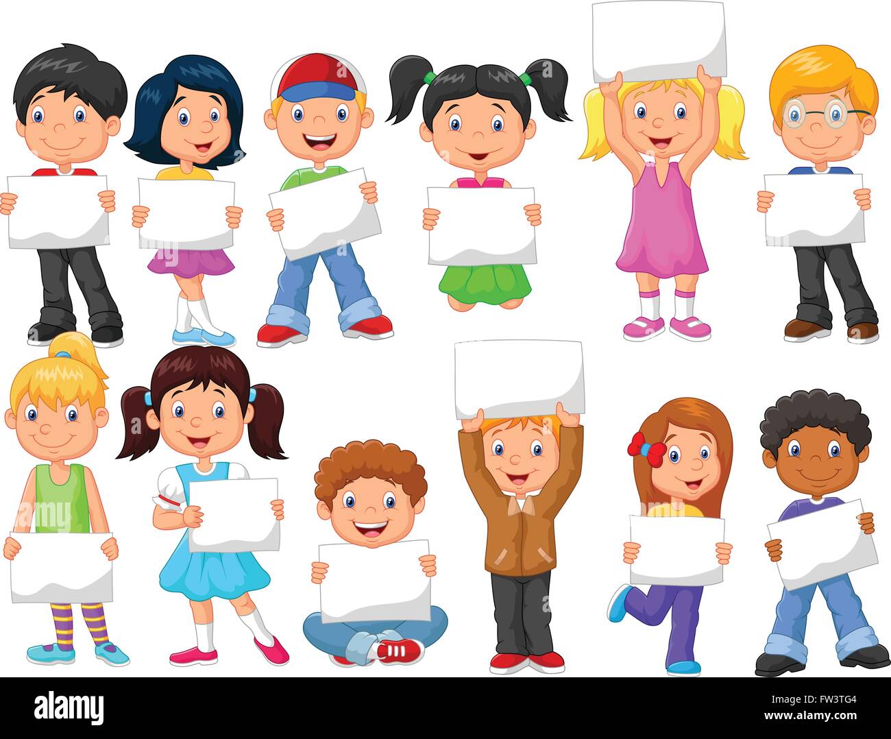Children holding blank placard hi-res stock photography and images - Alamy