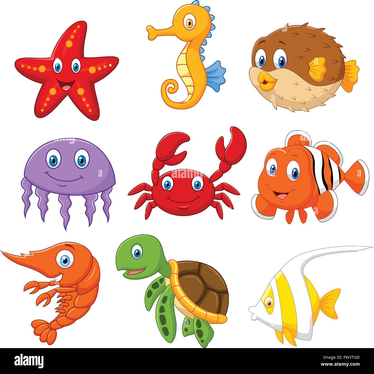 Cartoon fish collection set Stock Vector Image & Art - Alamy