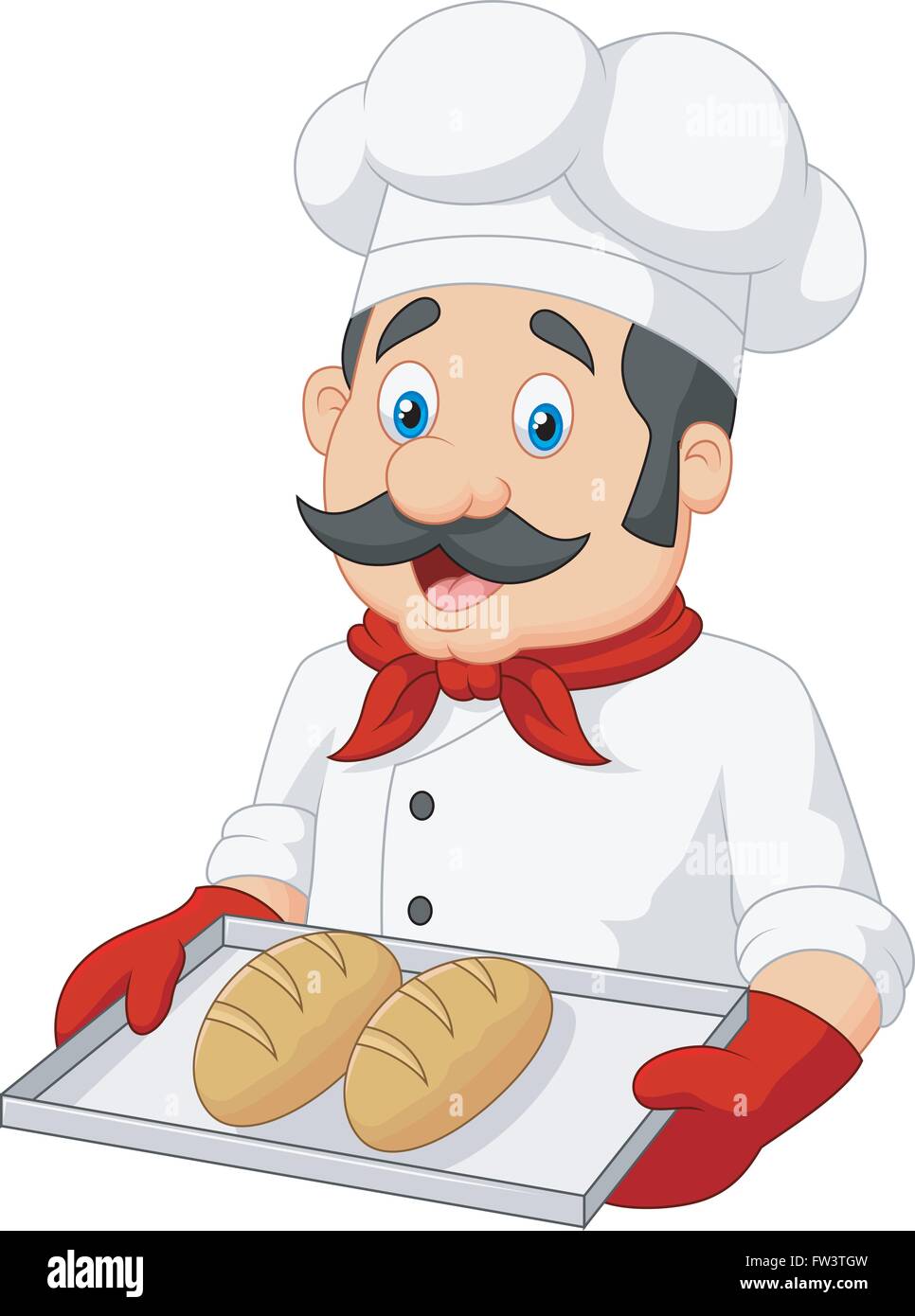 Chef serving food happy Stock Vector Images - Alamy