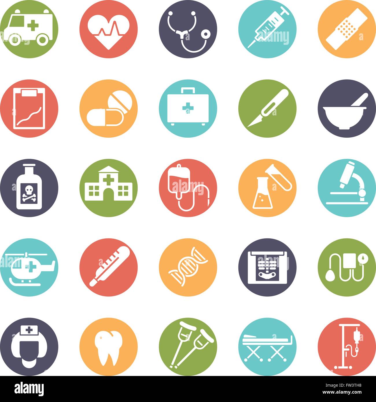Medical icons circle hi-res stock photography and images - Alamy