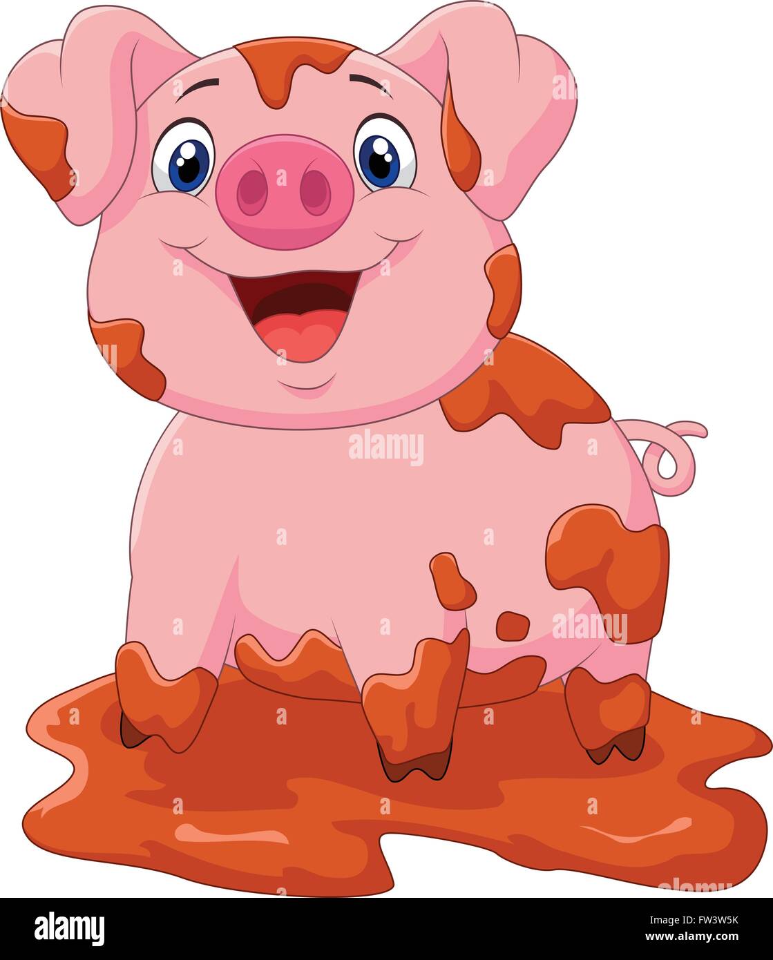 Cartoon play pig slurry Stock Vector Image & Art - Alamy