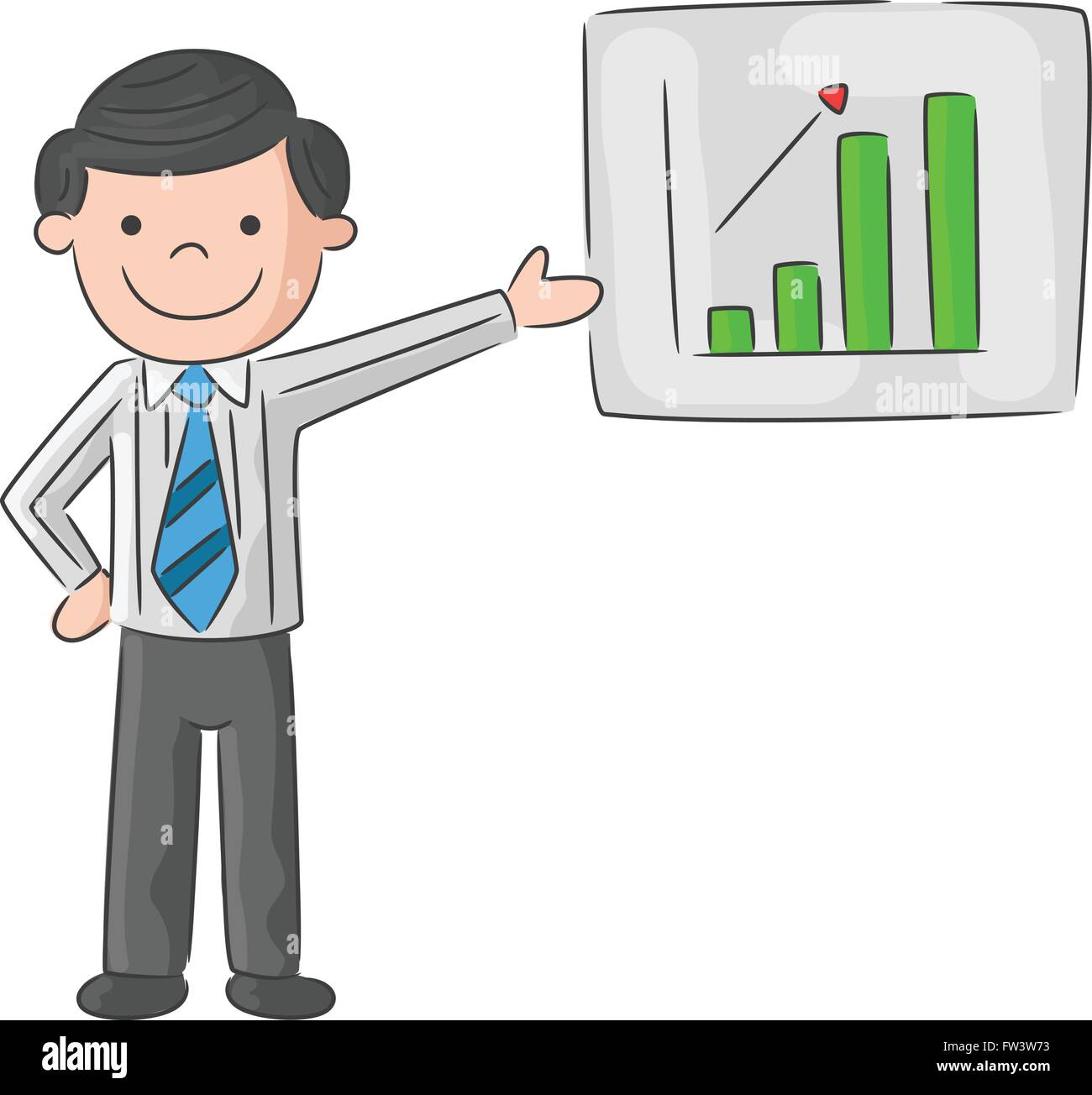 Cartoon man is explaining the presentation Stock Vector Image & Art - Alamy