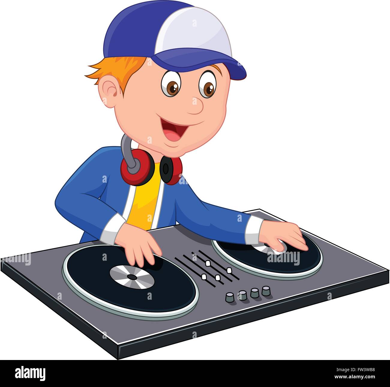 Cartoon DJ boy on white background Stock Vector Image & Art - Alamy