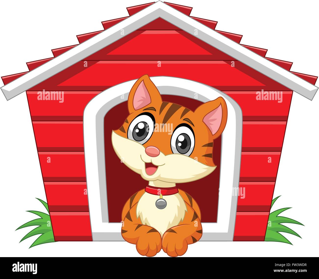 Cartoon adorable cat in the cage Stock Vector Image & Art - Alamy