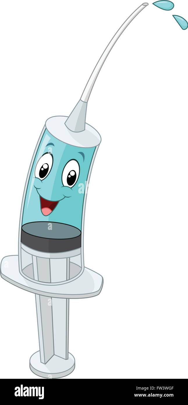 Cartoon Illustration of a Happy Syringe Stock Vector Image & Art - Alamy