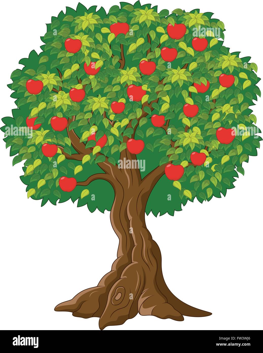Tree with roots and fruit Stock Vector Images - Alamy