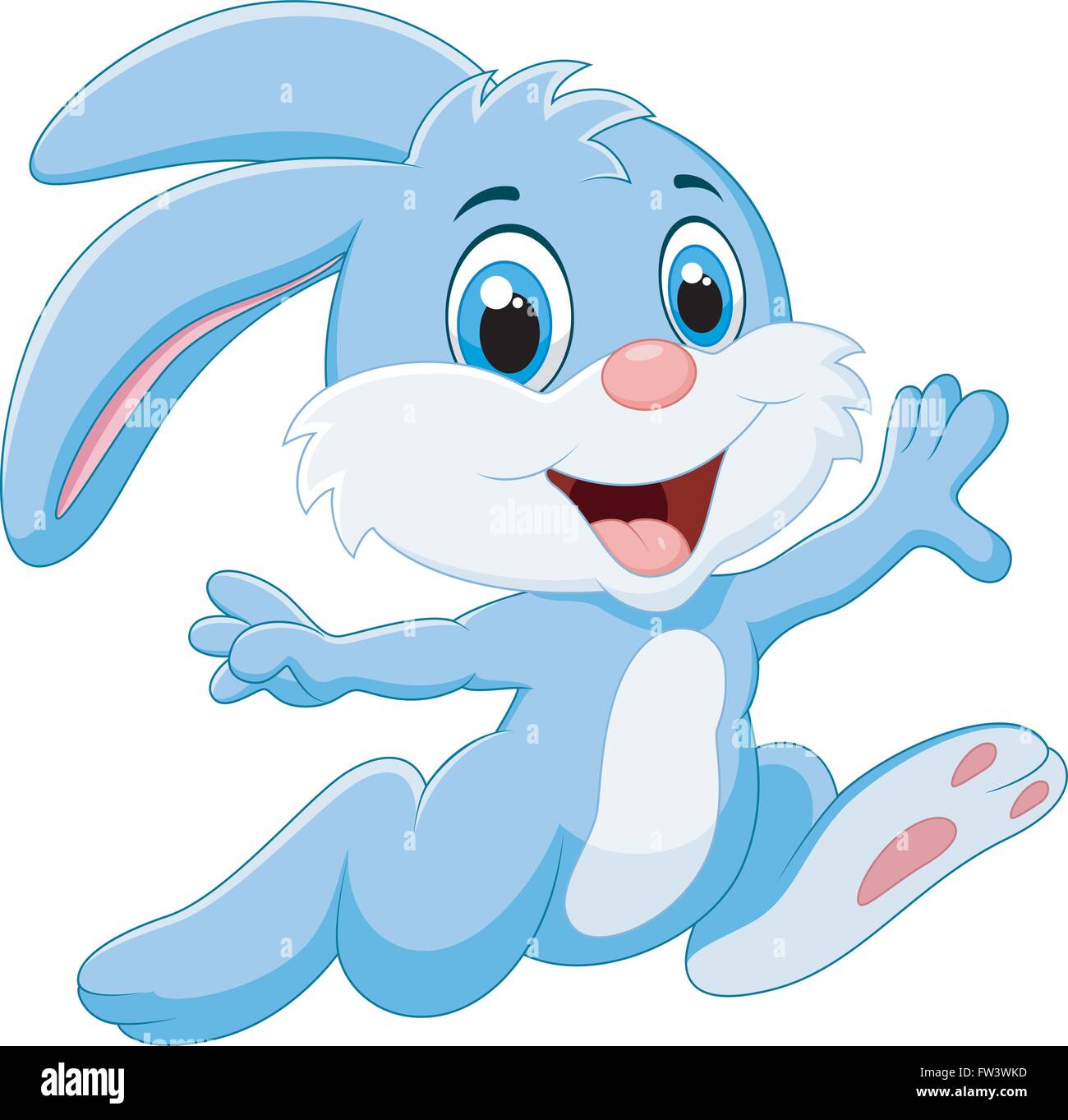 Cartoon bunny running and happy Stock Vector Image & Art - Alamy