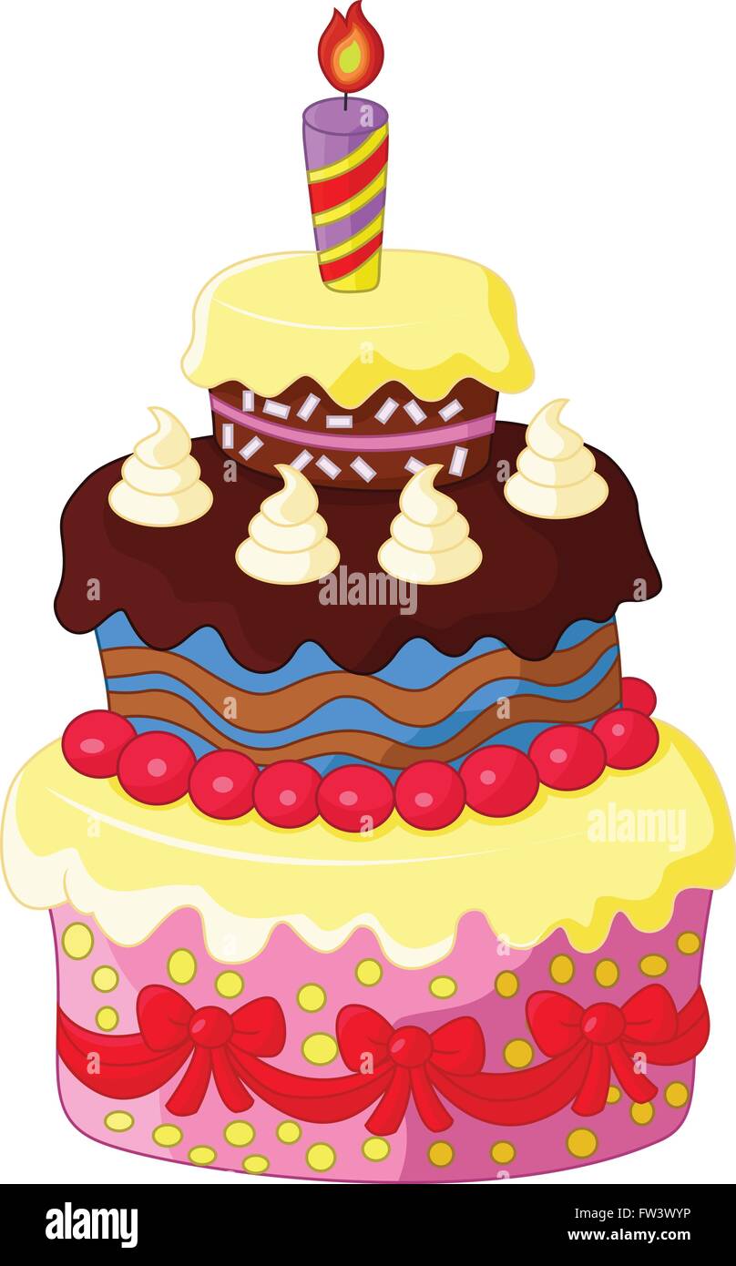 Cartoon Birthday cake Stock Vector Image & Art - Alamy