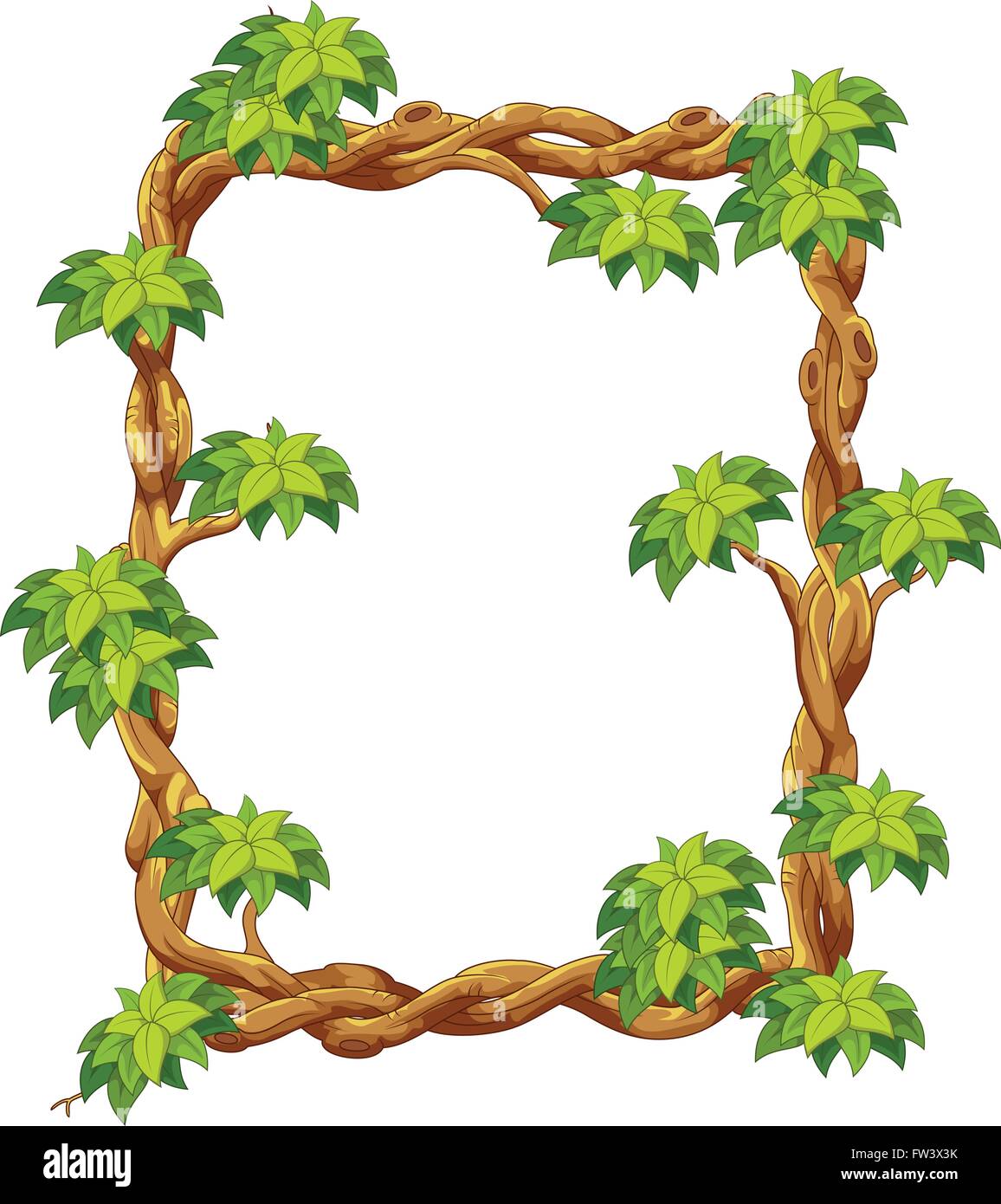 Wooden frame with green leaf cartoon Stock Vector Image & Art - Alamy