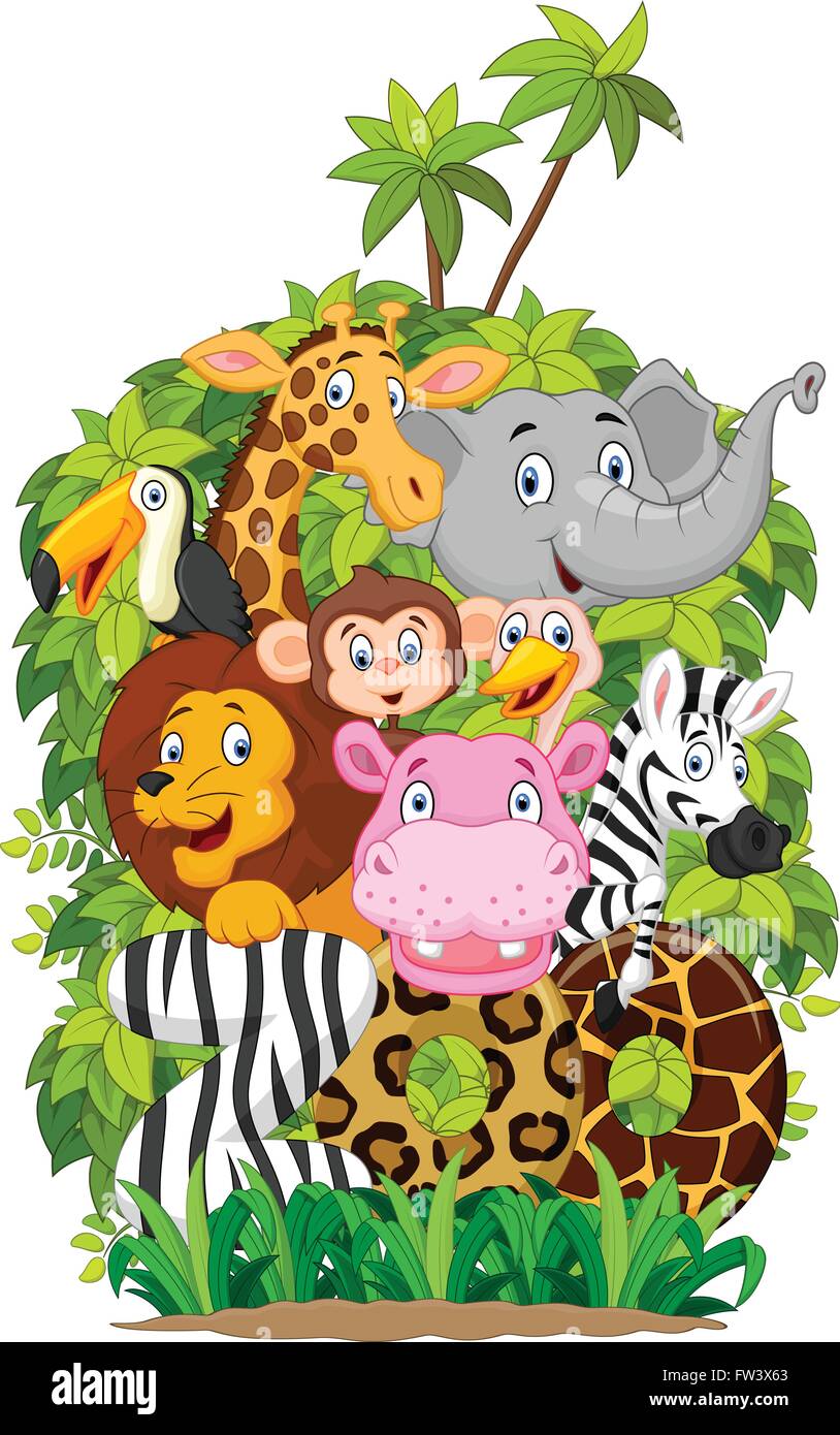 Cartoon collection happy animal of zoo Stock Vector Image & Art - Alamy