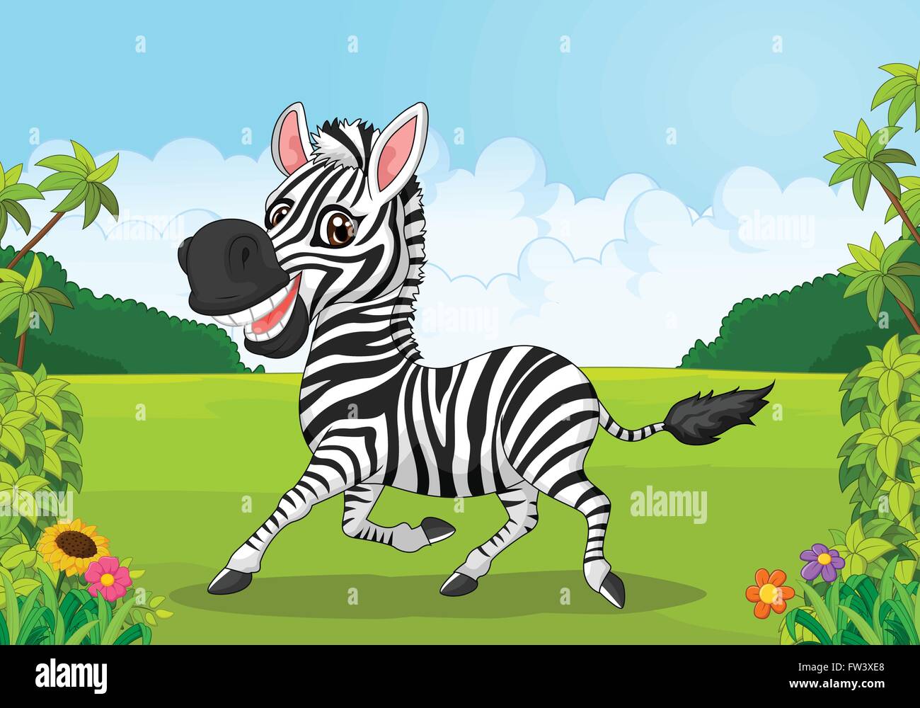 Cartoon adorable zebra Stock Vector Image & Art - Alamy
