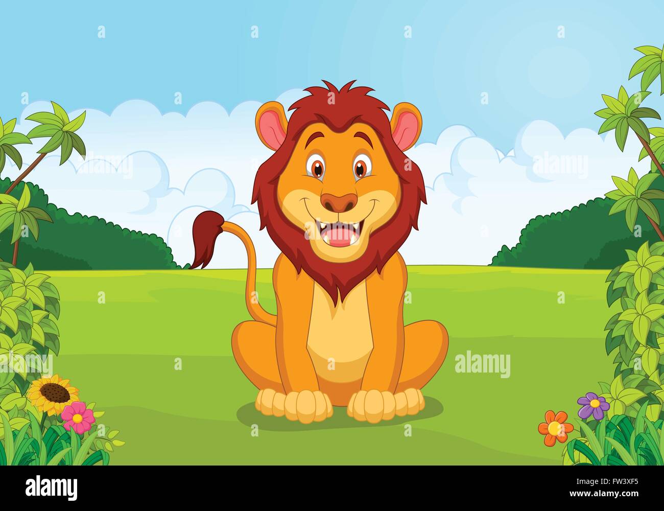 Cartoon happy lion Stock Vector Image & Art - Alamy