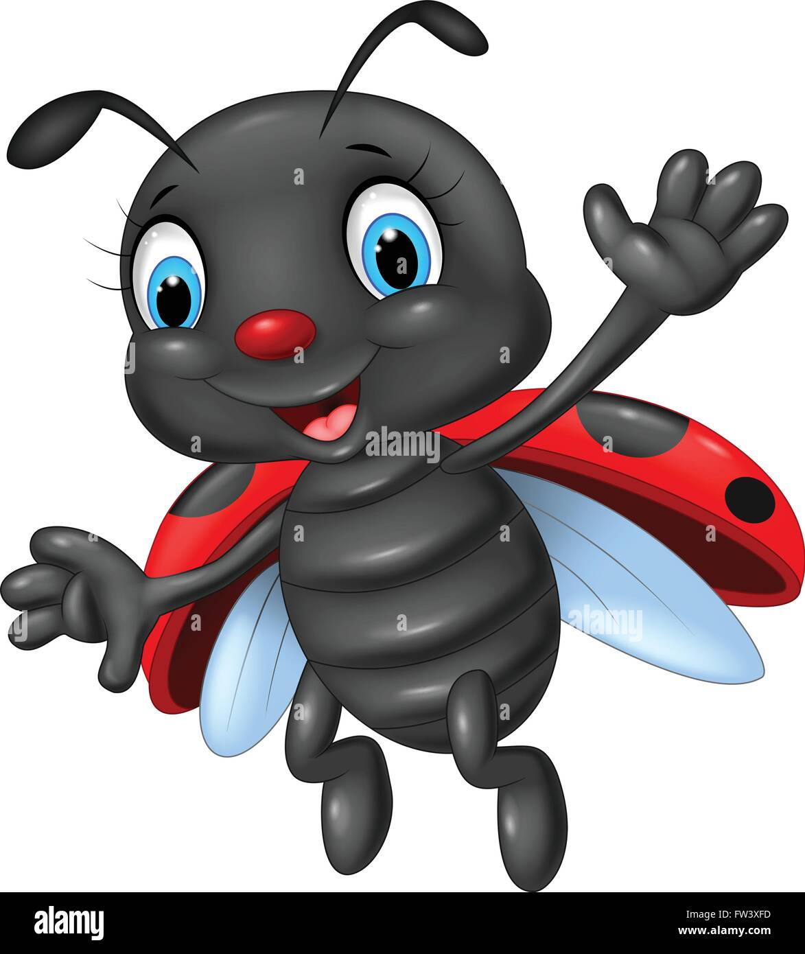 Cartoon happy ladybug waving Stock Vector Image & Art - Alamy