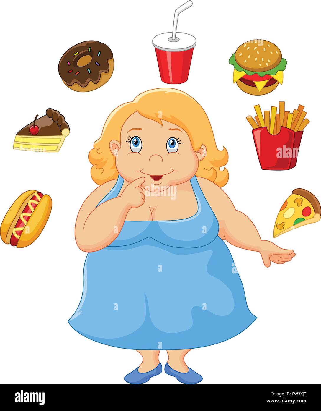 Cartoon fat women a think food Stock Vector Image & Art - Alamy