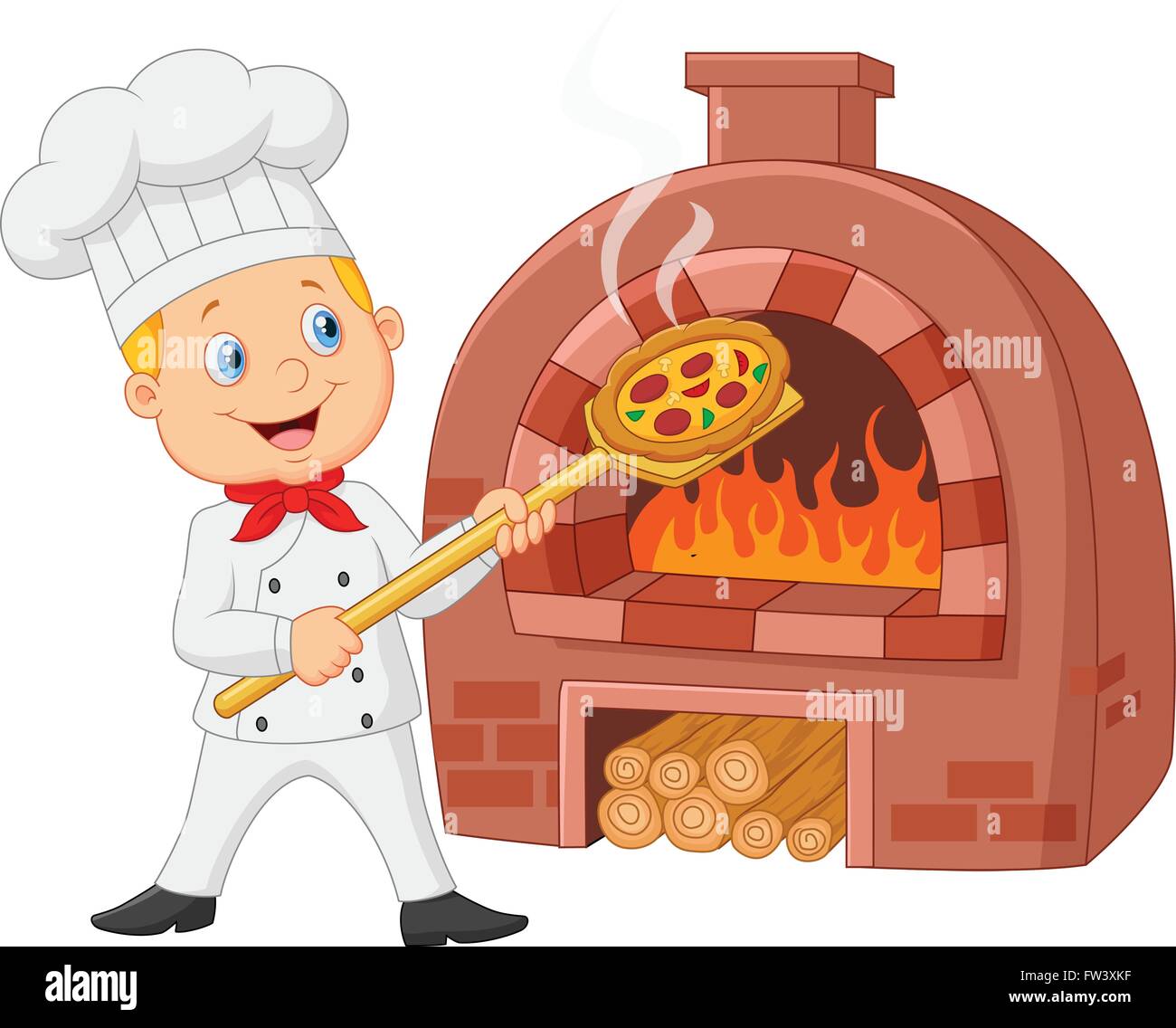 Cartoon chef character holding pizza hi-res stock photography and ...