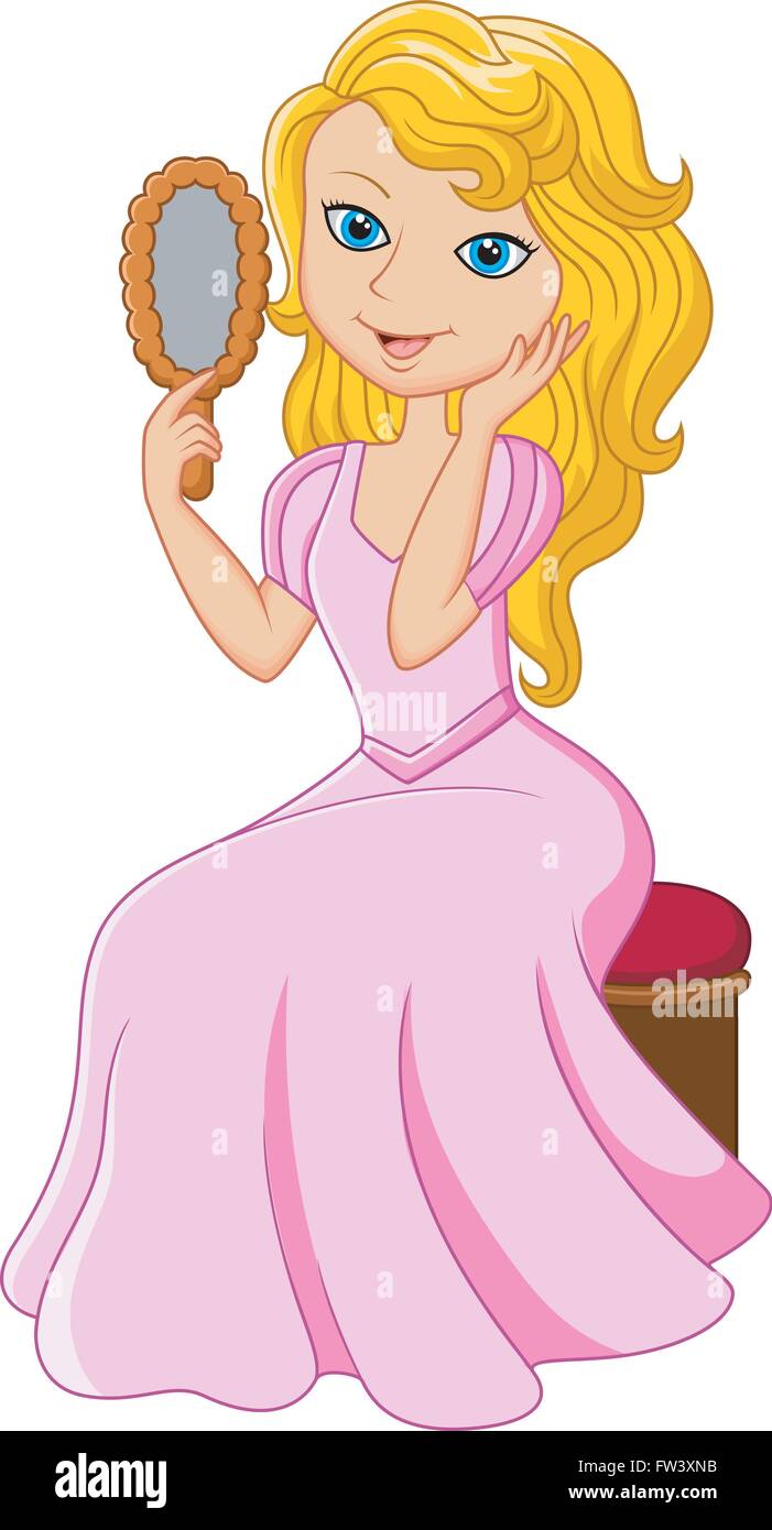 Cartoon beautiful princess holding glass Stock Vector Image & Art - Alamy