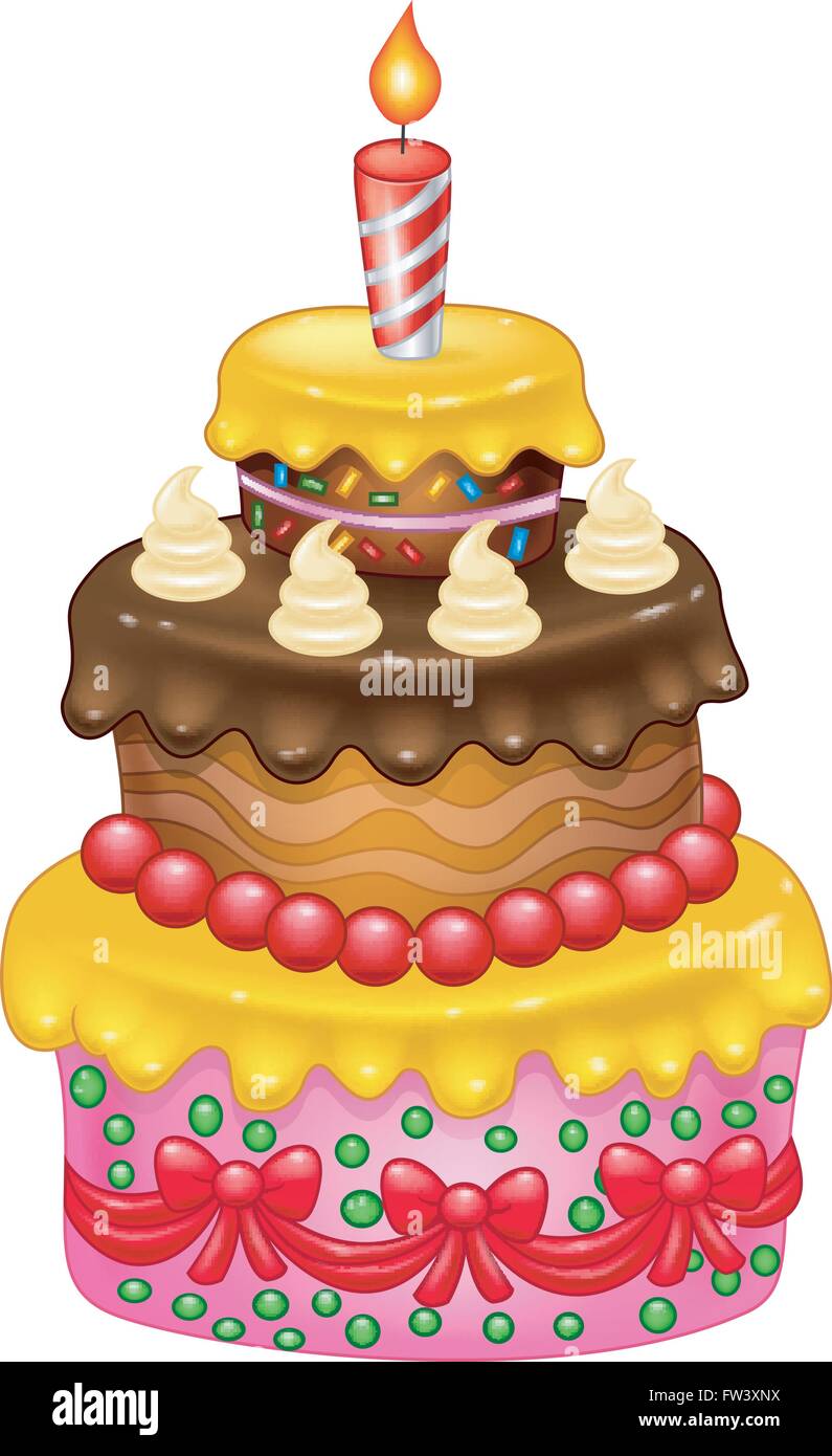 Cartoon Birthday cake Stock Vector Image & Art - Alamy