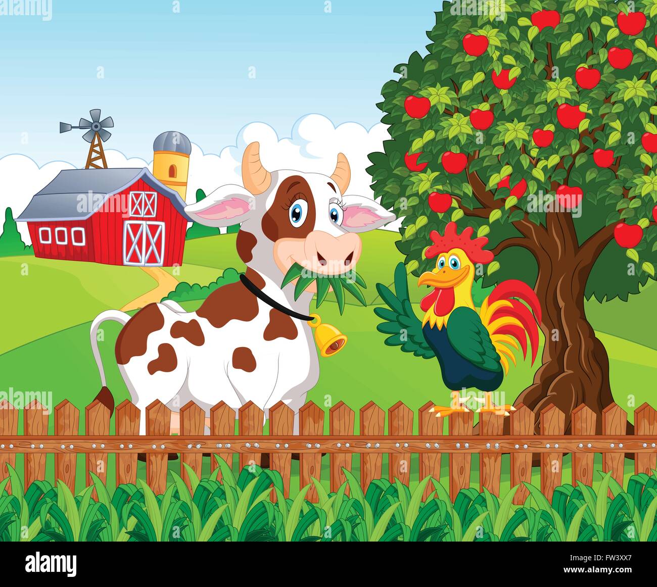 Cow and chicken cartoon hi-res stock photography and images - Alamy