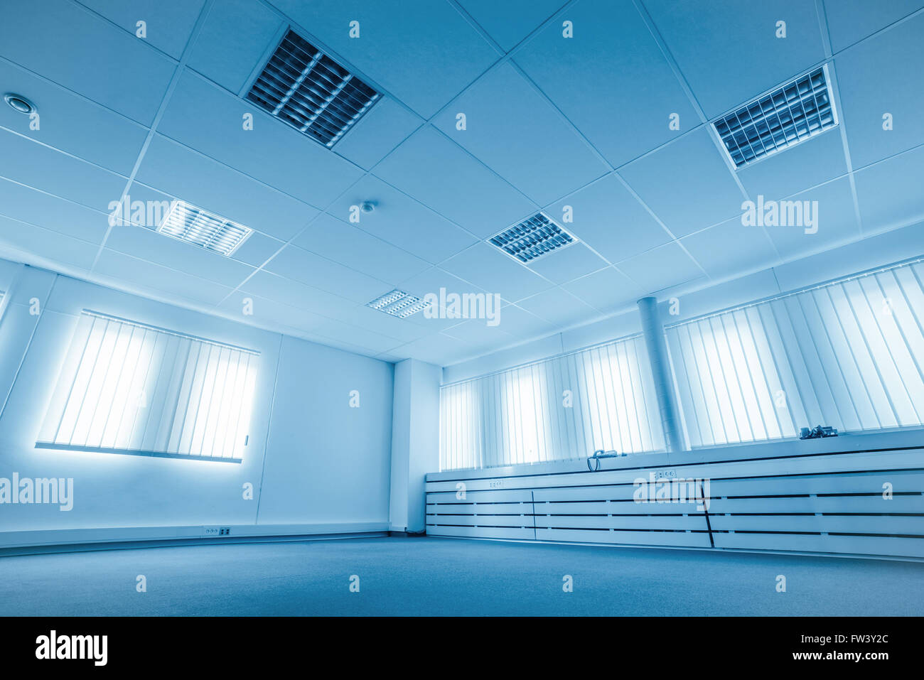 Office space in blue colors and in daylight Stock Photo - Alamy