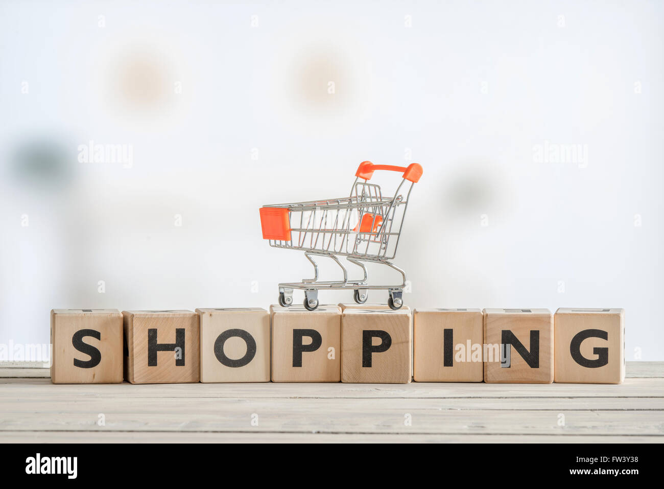 Shopping cart cubes word hi-res stock photography and images - Alamy