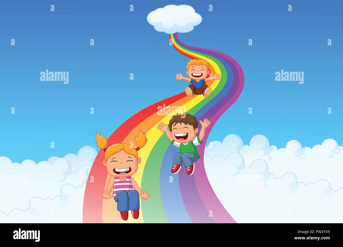 Cartoon little kids playing slide rainbow Stock Vector Image & Art - Alamy Cartoon little kids playing slide rainbow Stock Vector Image & Art - Alamy
