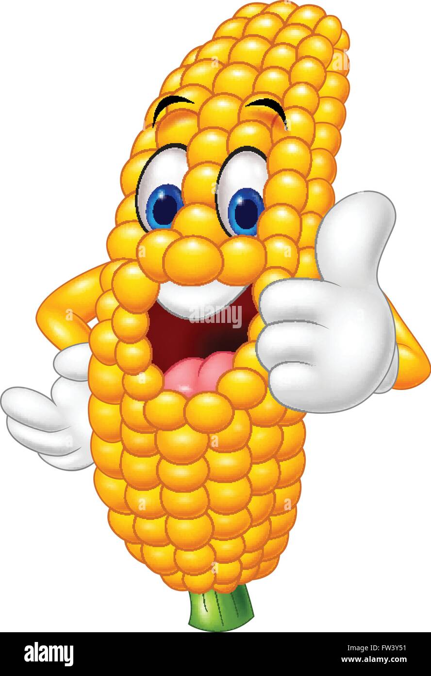 Cartoon happy corn giving thumb up Stock Vector Image & Art - Alamy