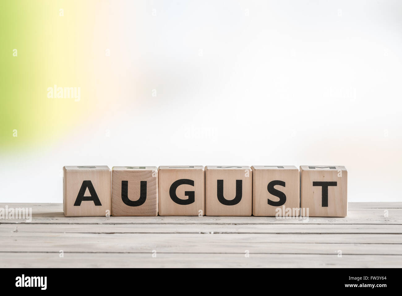 August sign on wooden cubes on a table Stock Photo - Alamy