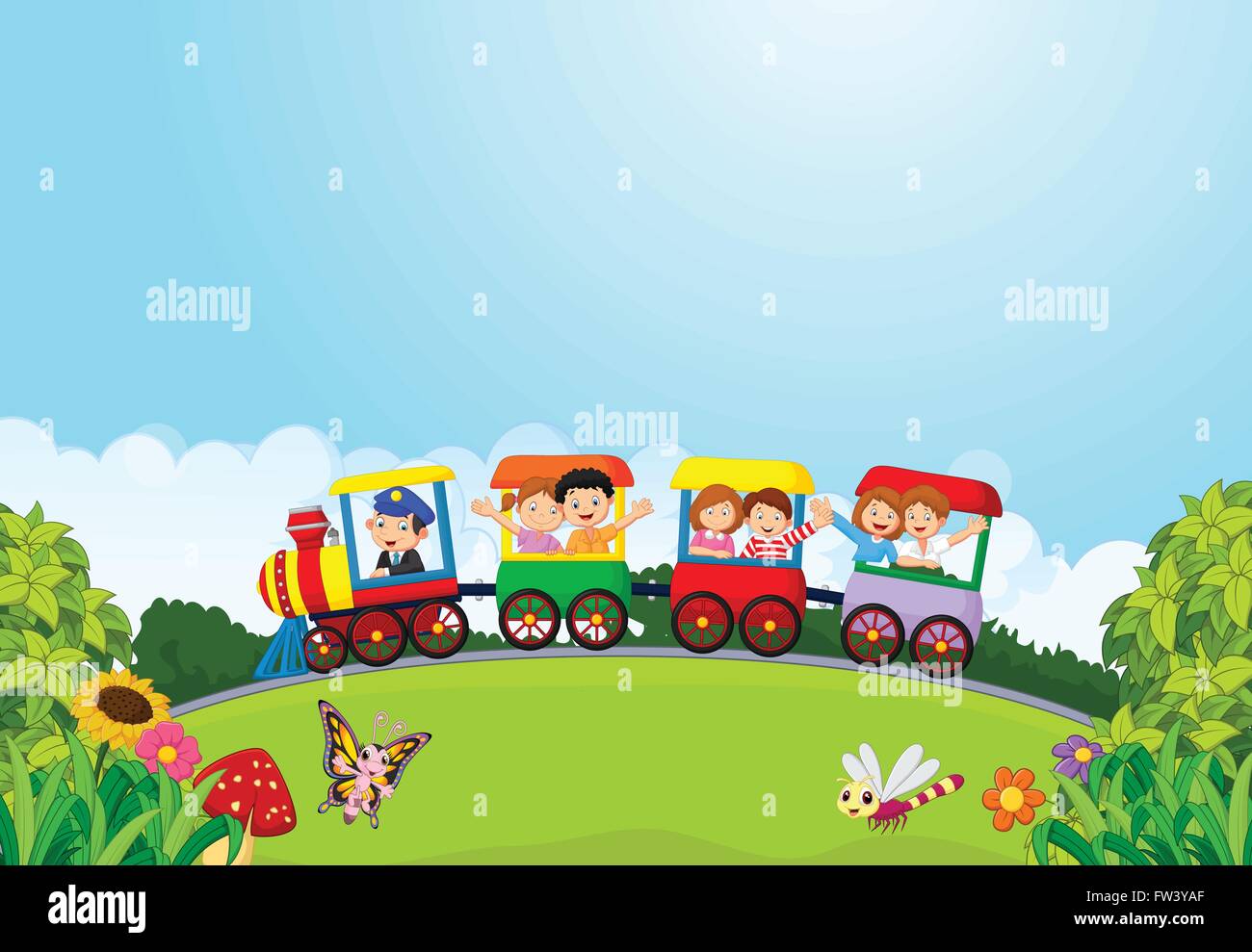 Very early train Stock Vector Images - Alamy
