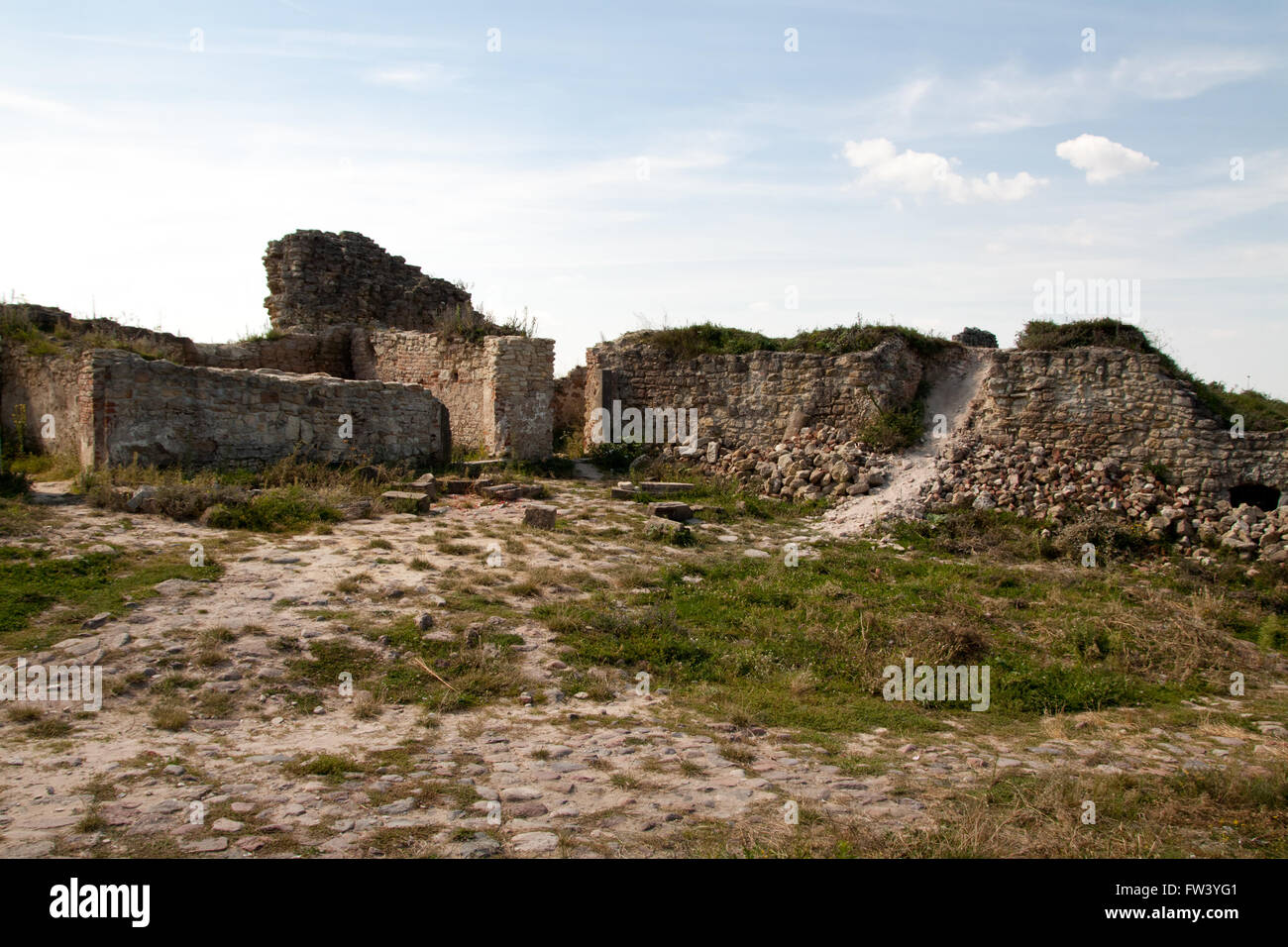 old medieval castle ruins made from limestone in poland Stock Photo - Alamy