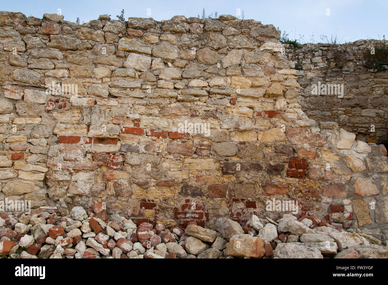 old medieval castle ruins made from limestone in poland Stock Photo - Alamy