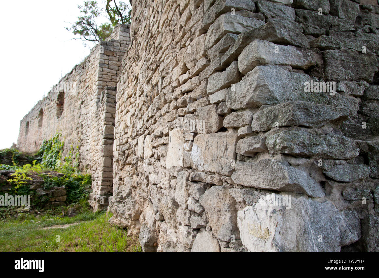 old medieval castle ruins made from limestone in poland Stock Photo - Alamy