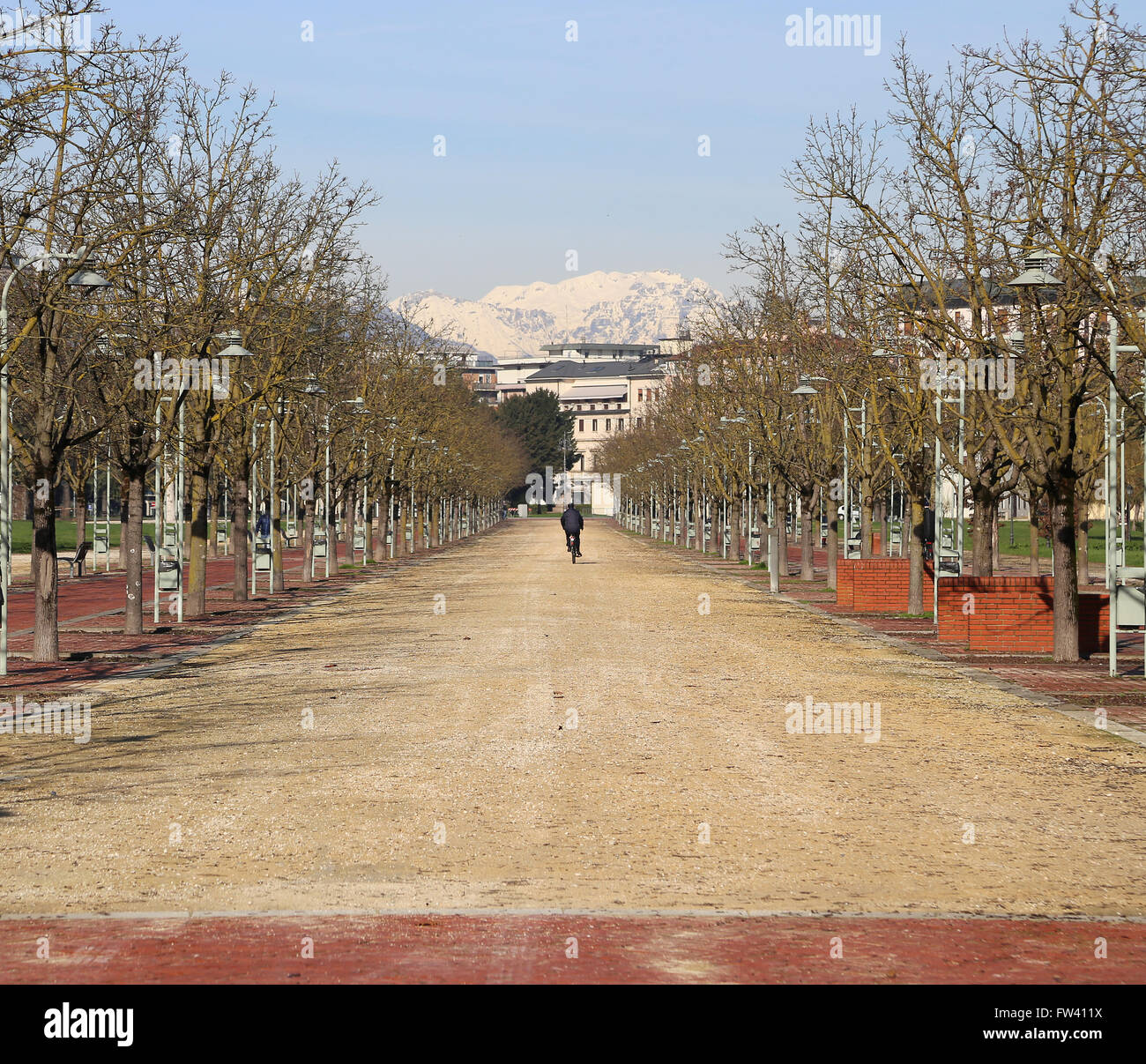Avenue in the middle of the public park called CAMPO MARZO in the city ...