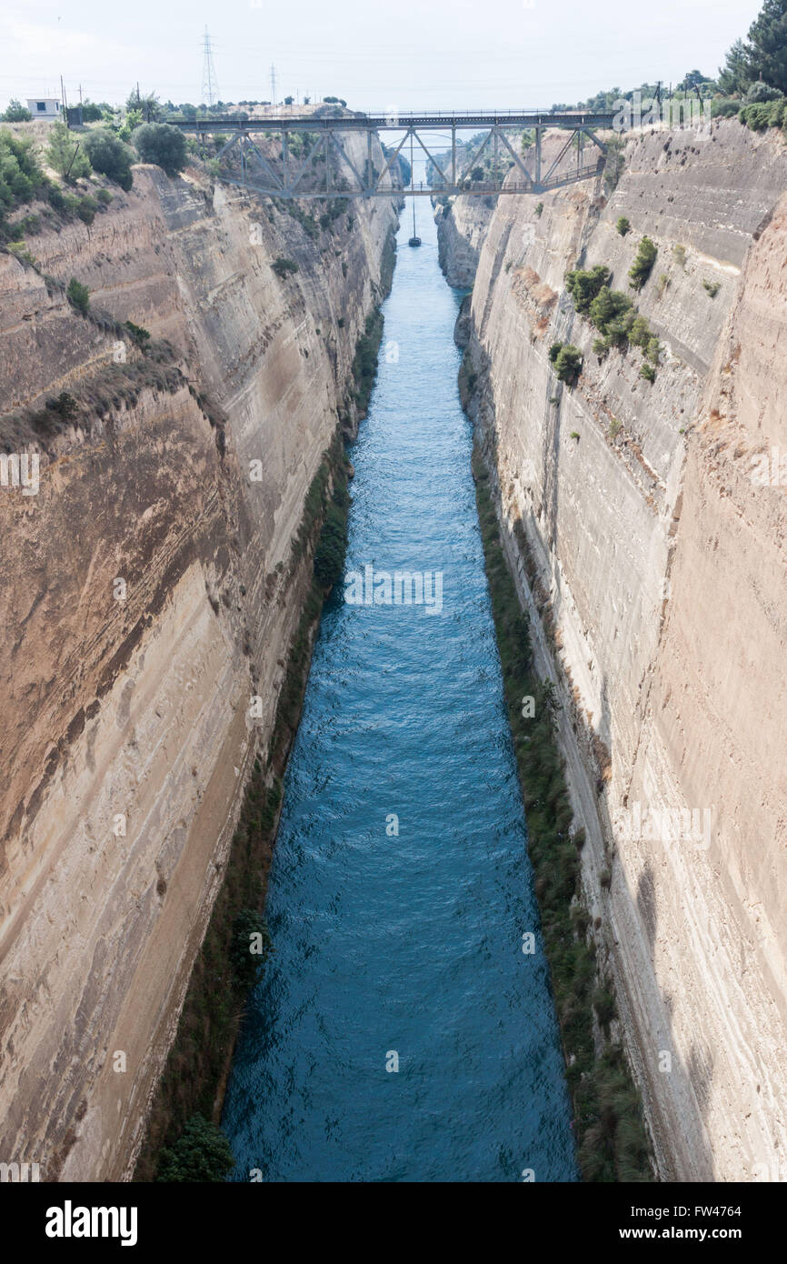Corinth canal bridge hi-res stock photography and images - Alamy