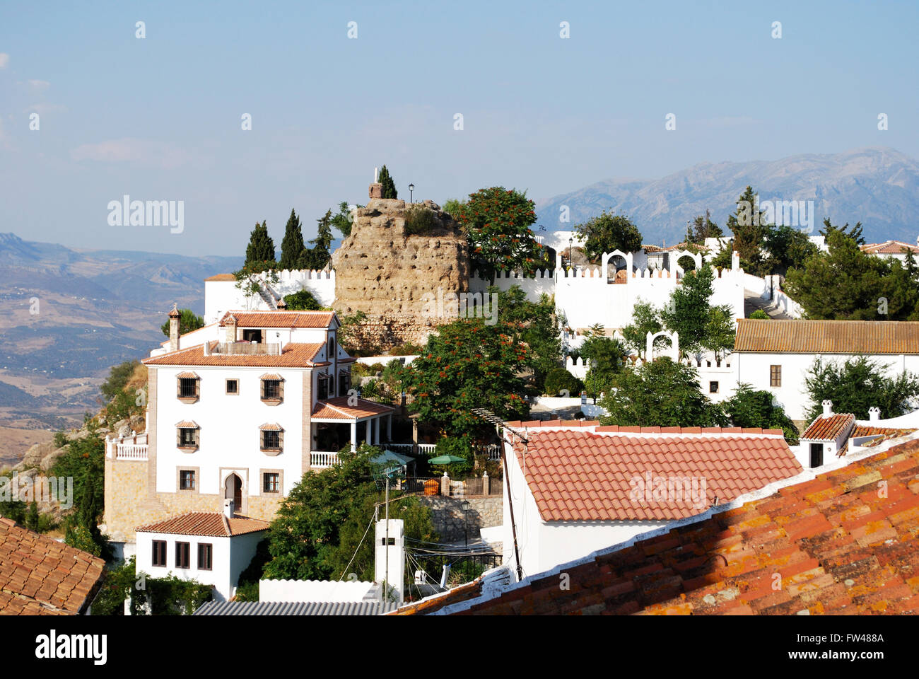 Comares spain hill village view pueblo blanco malaga hi-res stock ...