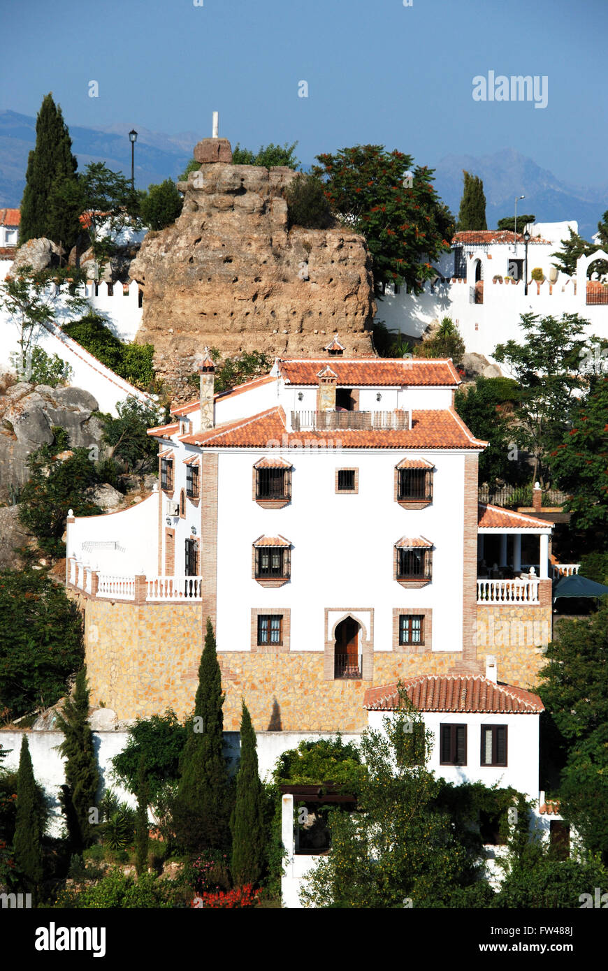 Comares spain hill village view pueblo blanco malaga hi-res stock ...