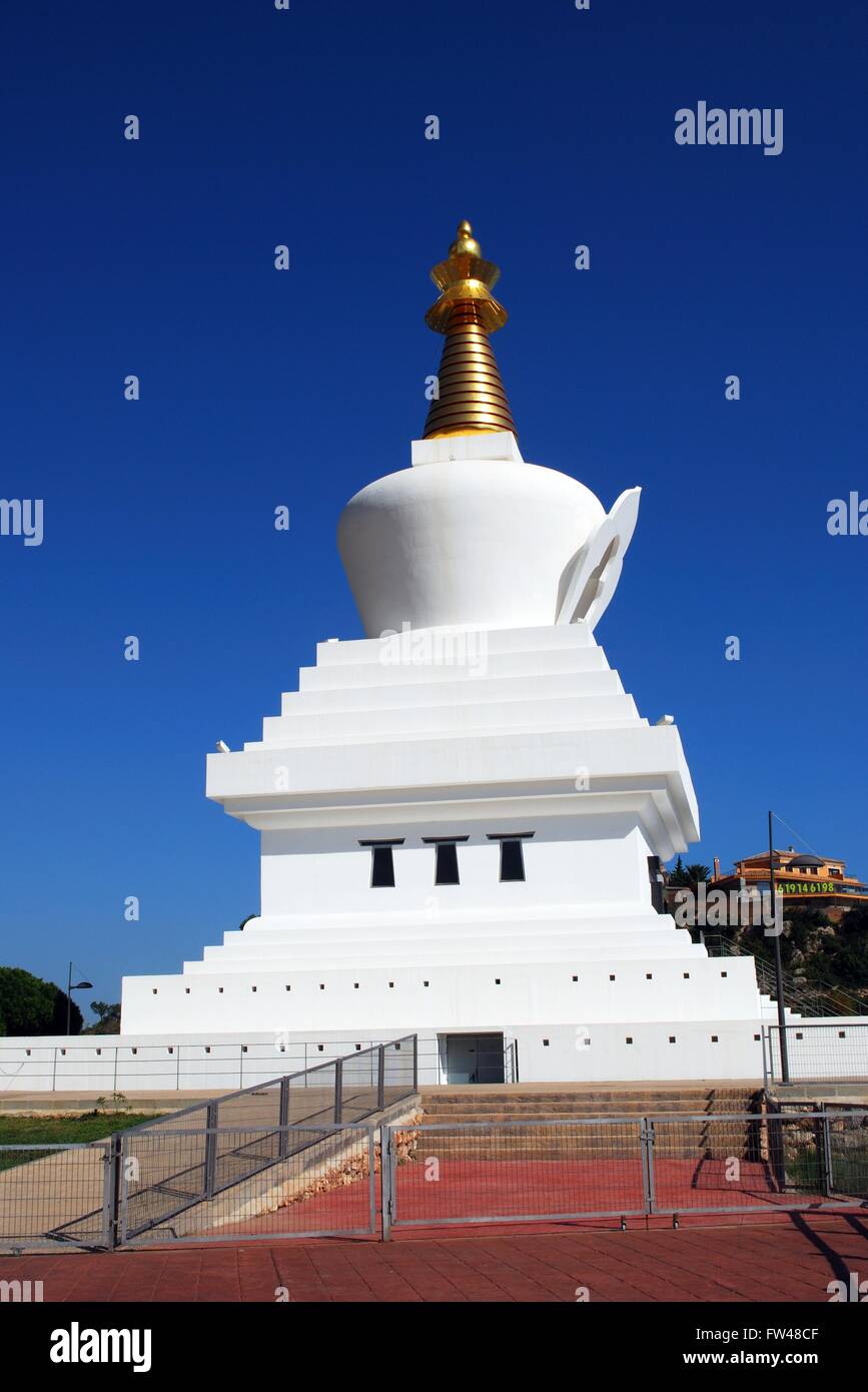 View of the Stupa which is a dome shaped building erected as a Buddhist ...