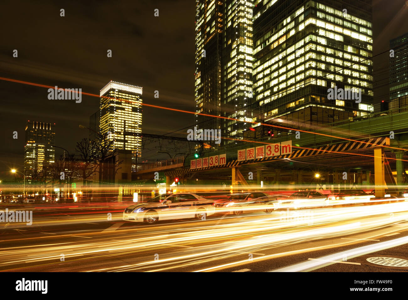 Car light trails in Tokyo, Japan Stock Photo - Alamy